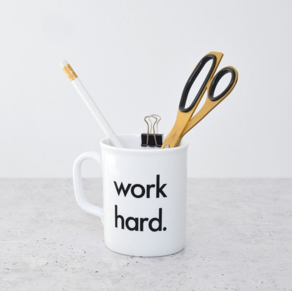 "WORK HARD PLAY HARD" MUG